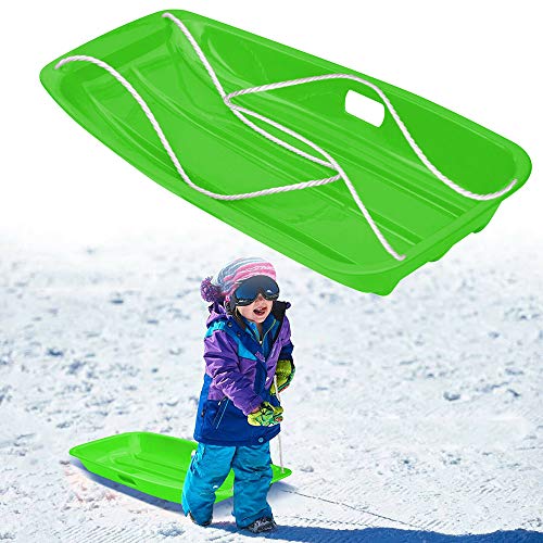 Atalawa Snow Sleds Toboggans, Sledges & Toboggans Heavy Duty Sledge Toboggan Sleigh Sled Plastic Unisex Ski Fun Board, Greenā¦
