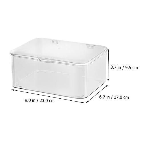 Beavorty Transparent Storage Box Clear Organizer Box Clear Storage Box with Lid Plastic Container with Lid Flip Top Box Plastic Home Office Container Pantry Fridge Organizer Box Household