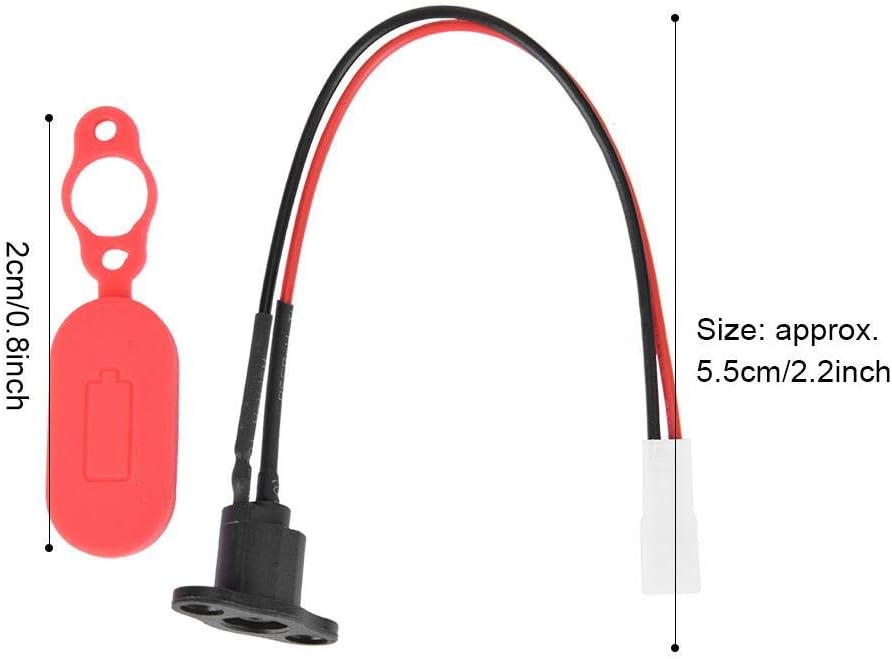 Battery Charger Connector Plug, Charging Port for M365 with Waterproof Cover for M365 Electric Scooter Accessory