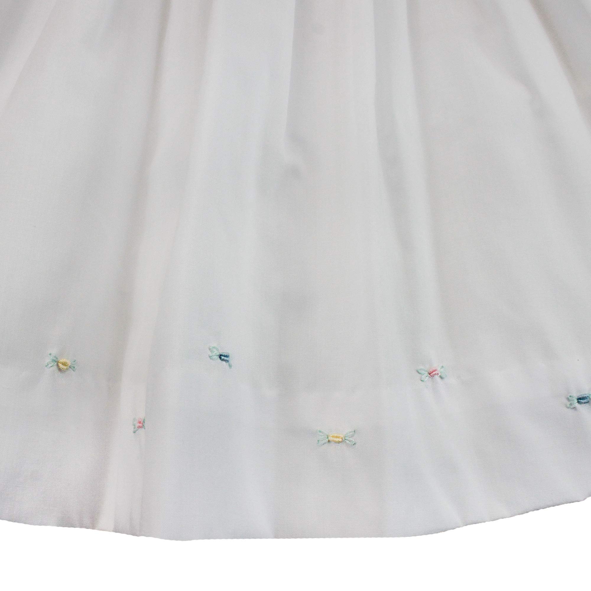 Petit Ami Baby Girls' Daydress with Embroidered Hem, 9 Months, White