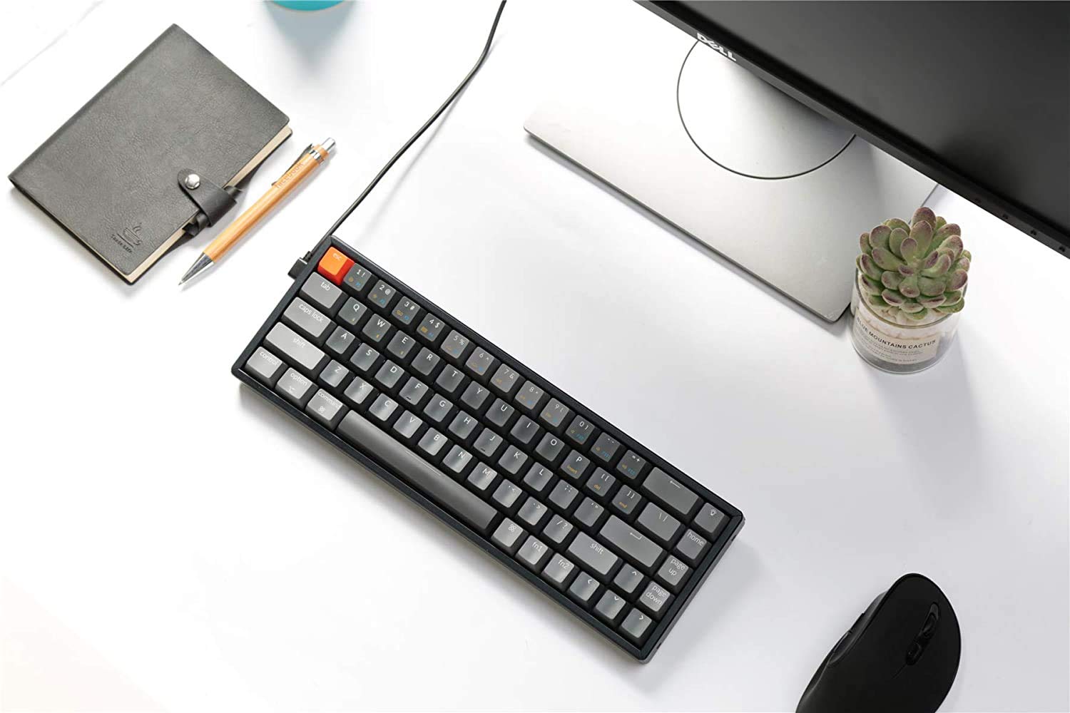 Keychron K6 Hot Swappable Wireless Bluetooth 5.1/Wired Mechanical Gaming Keyboard, 65% Compact 68-Key RGB LED Backlit N-Key Rollover, Aluminum Frame for Mac Windows Gateron G Pro Red Switch
