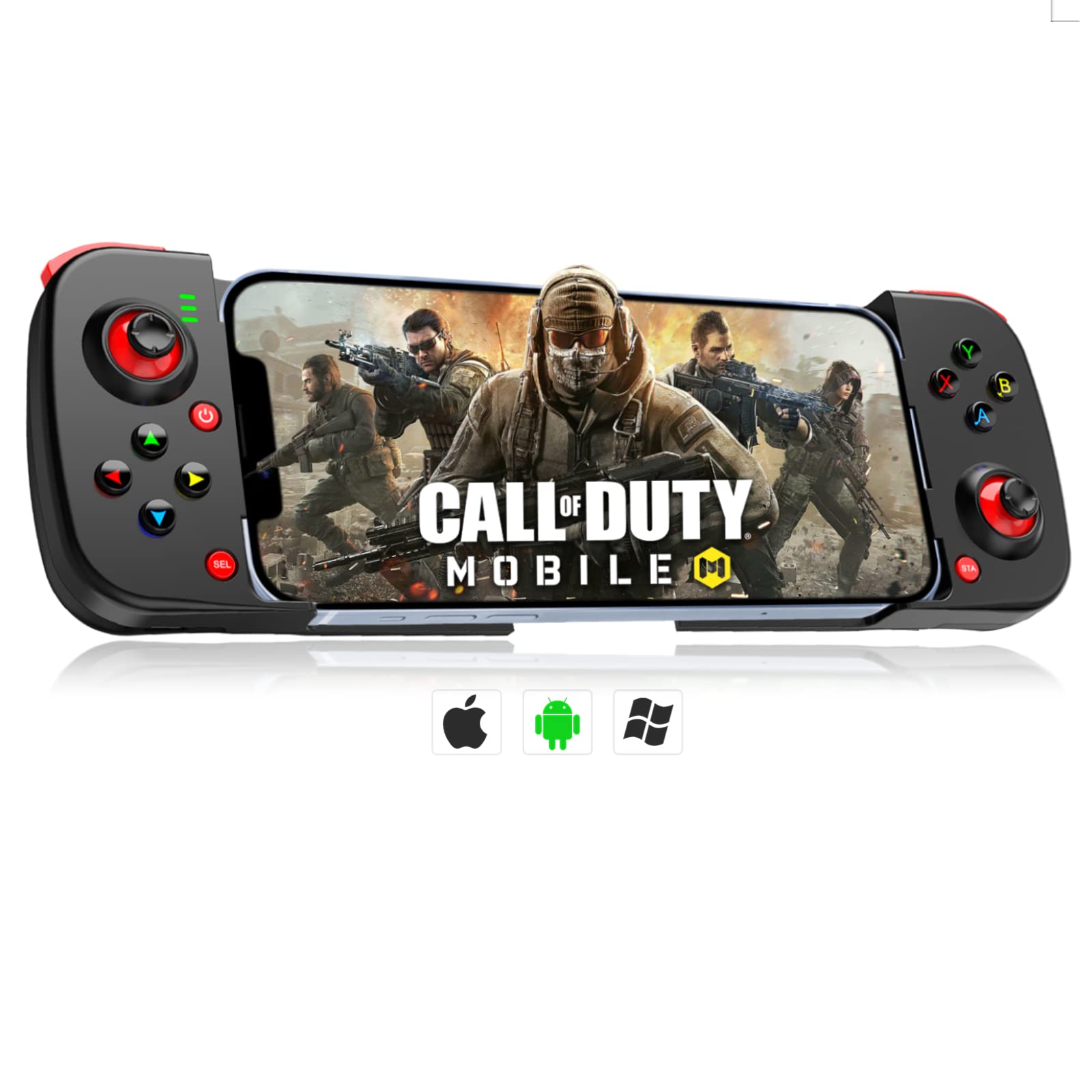 arVin Wireless Gaming Controller for iPhone/iPad/iOS/Android/Samsung/PC Gamepad Joystick with Back Button, Analog Triggers, Stretchable, Bluetooth 5.0 Low Latency, Direct Play for CODM,Diablo Immortal
