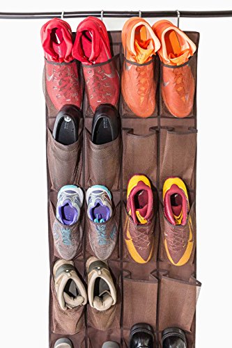 Roomganize Large Shoe Organizer, Sneaker Rack, for Men's Big Shoes (Bison Brown)