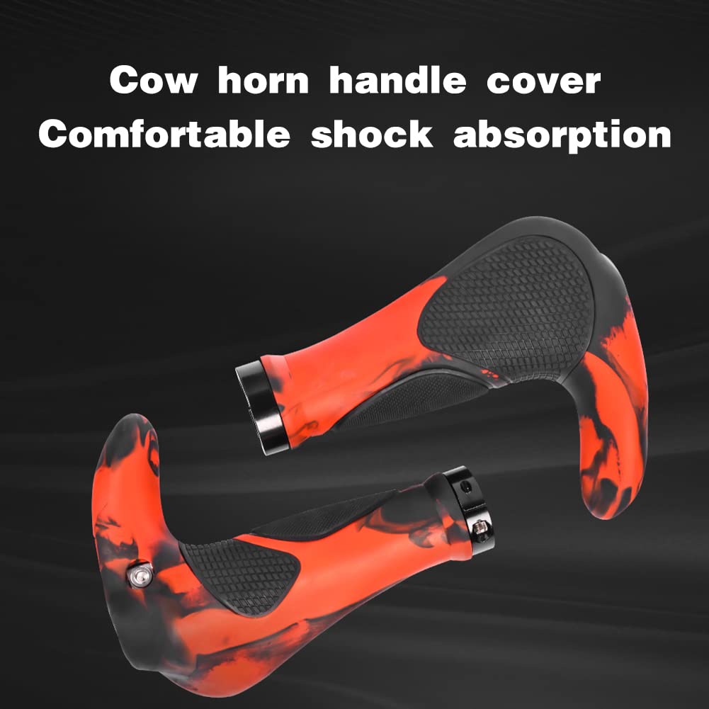 Bike Handlebar Grips,MoreChioce Non-Slip Rubber Handlebar Grip Lock on Grip Ergonomic Design Bicycle Grips Shock Absorbing Bike Handle Grips for Mountain Bike,Road Bike,Folding Bike,Red,Claw Shape