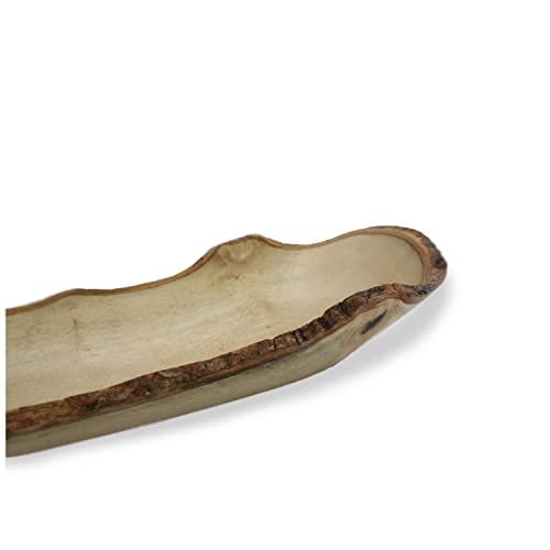 roro Hand-Crafted Sustainable Long Sandwich Serving Bread Bowl/Tray with Bark Edges, 14" L