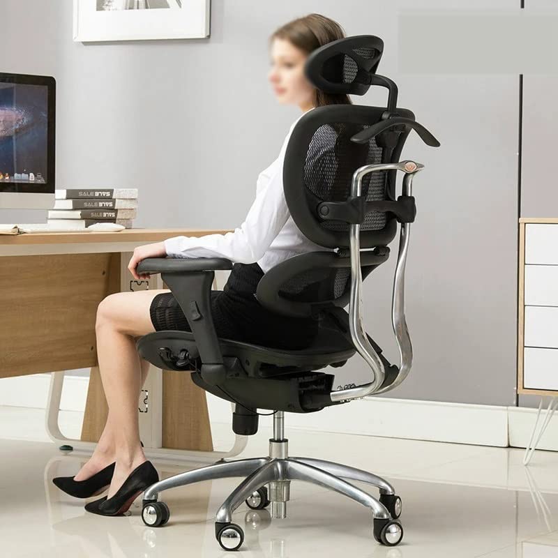 ZLBYB Ergonomic Waist Computer Chair Home Game Lift Study Office Chair Comfortable Sedentary Boss Intelligent Lumbar Support