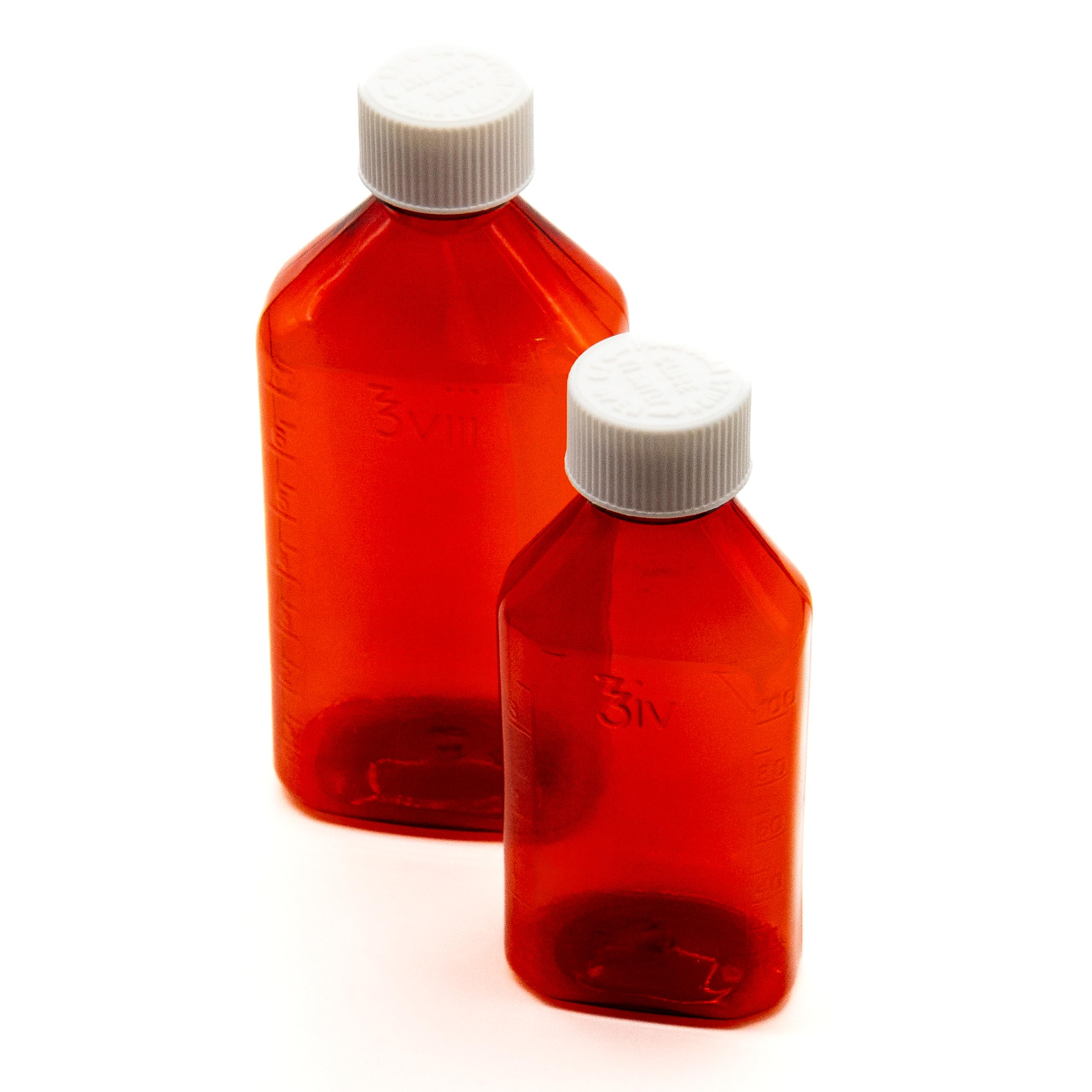 Pharmacy Oval Bottle Amber 4 oz with CR Caps Included (QTY. 100) - Prescription Pharmacy Bottle, Pharmacy Container, Prescription Plastic Container by Sponix