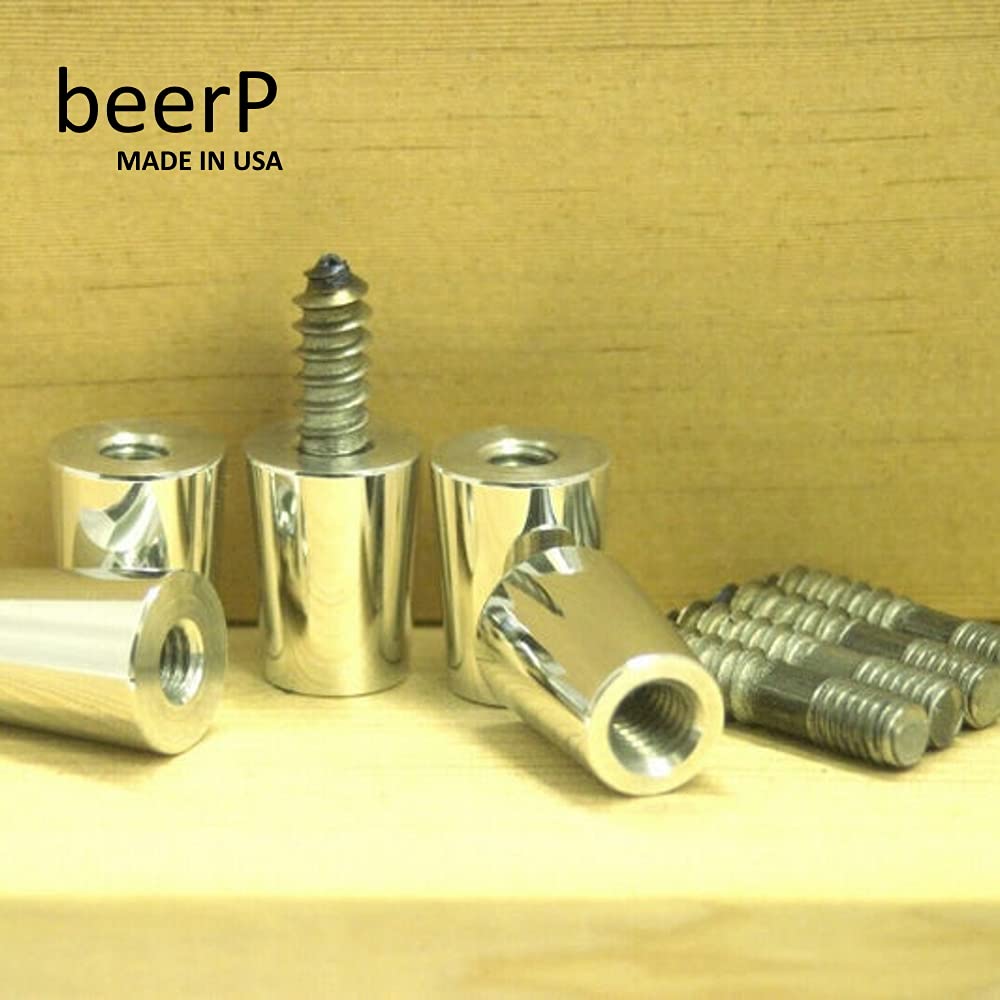 Beer Tap Ferrule & Hanger Bolt Set Metric - 5/16"-18 Top, M10x1.5 Bottom with 5/16" Hanger Bolt - 5 Sets