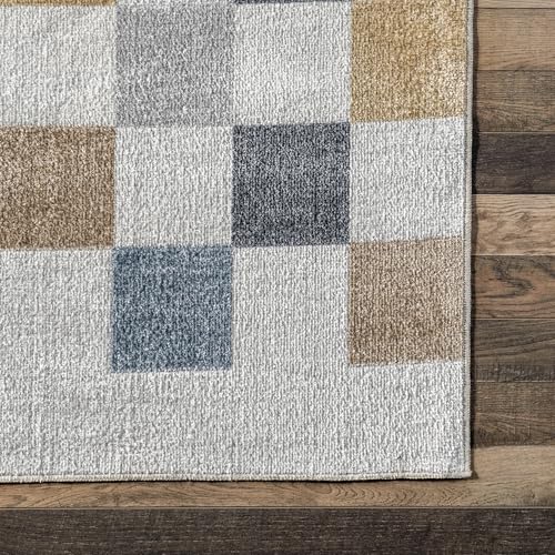 nuLOOM Naya Checkered Machine Washable Area Rug, 4x6, Beige