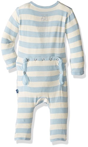 KicKee Pants Print Coverall with Snaps (0-3 Months, Pond Stripe)