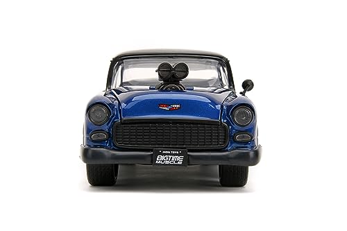 Big Time Muscle 1:24 1955 Chevy Bel-Air Die-Cast Car, Toys for Kids and Adults(Blue/Black)