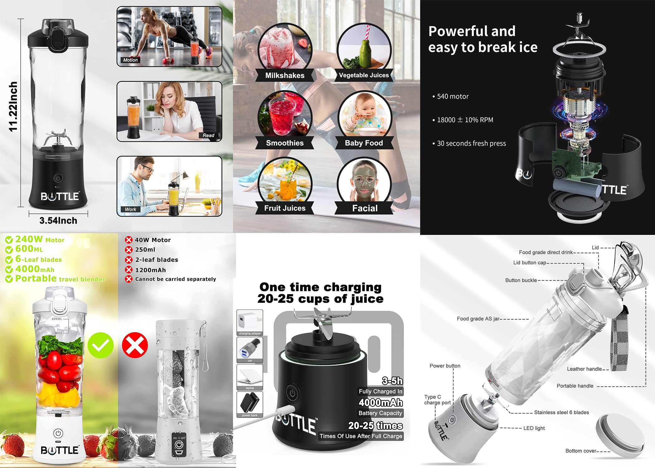 BOTTLE ROCKET BLENDER v3 (Blackout Black)