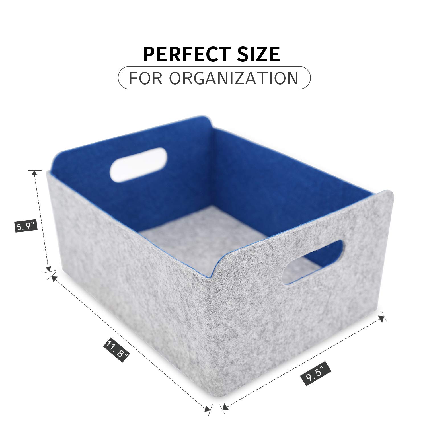 Welaxy storage baskets Felt Foldable Cube bin Shelf Bins Organizer Felt box for Kids Toys Magazine Books Clothes for Office Bedroom Closet Babies Nursery (green + Hot pink + Classic Blue)