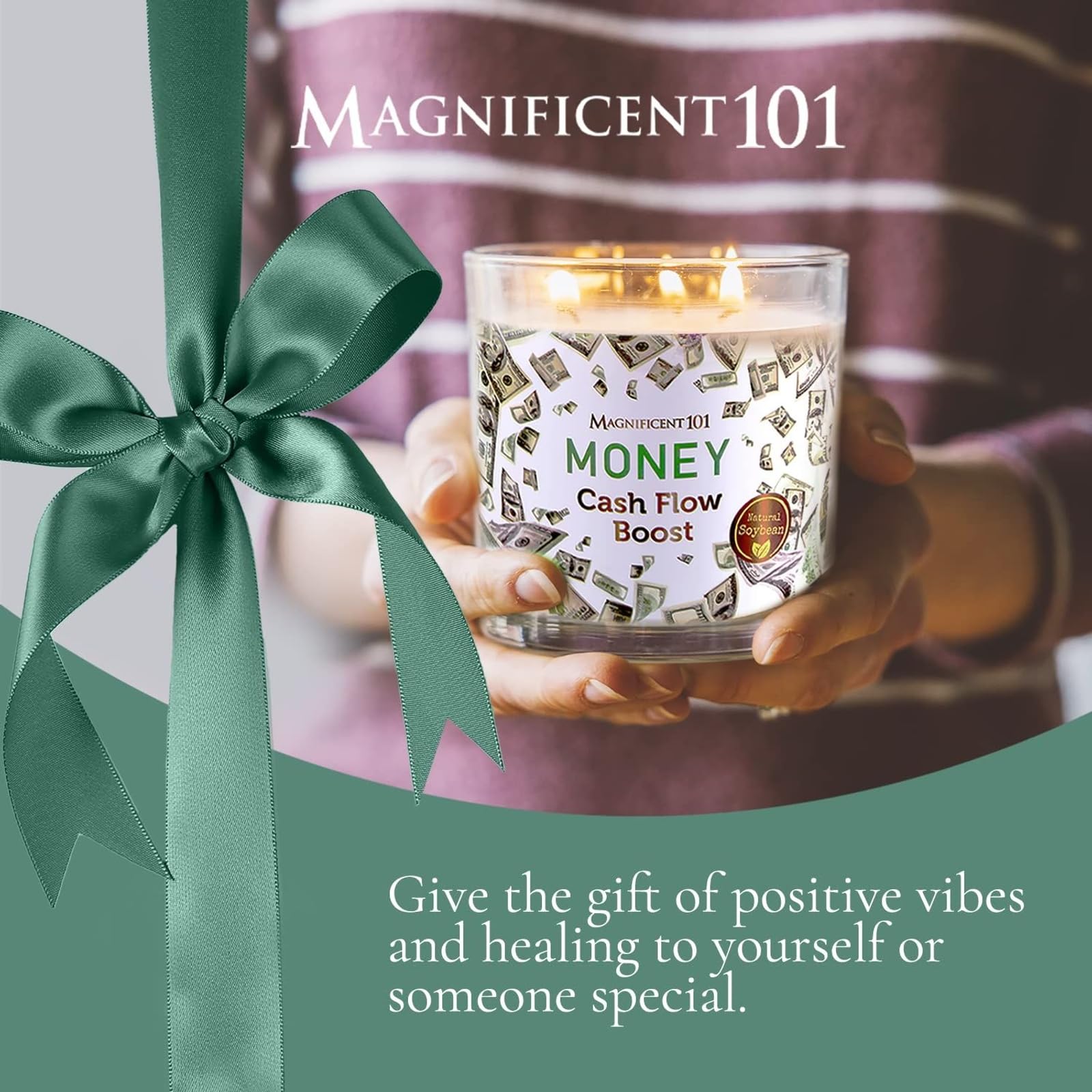 Magnificent 101 Abundance Large Glass Candle 14oz