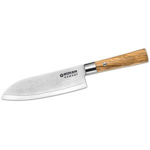 Boker Damascus Olive Wood Santoku Knife
