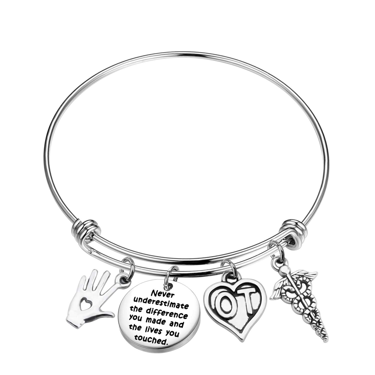 BAUNA Occupational Therapist Bracelet Occupational Therapist Assistant Gifts Never Underestimate The Difference You Made and The Lives You Touched Appreciation Gift (Occupational Therapist Bracelet)
