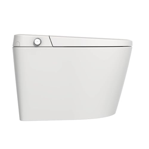 Auto Open/Close Lid Smart Toilet Bidet with Built-in Tank, Auto Flush & Wash, Elongated Heated Seat, Adjustable Water Temperature, and LED Light (1.28GPF)