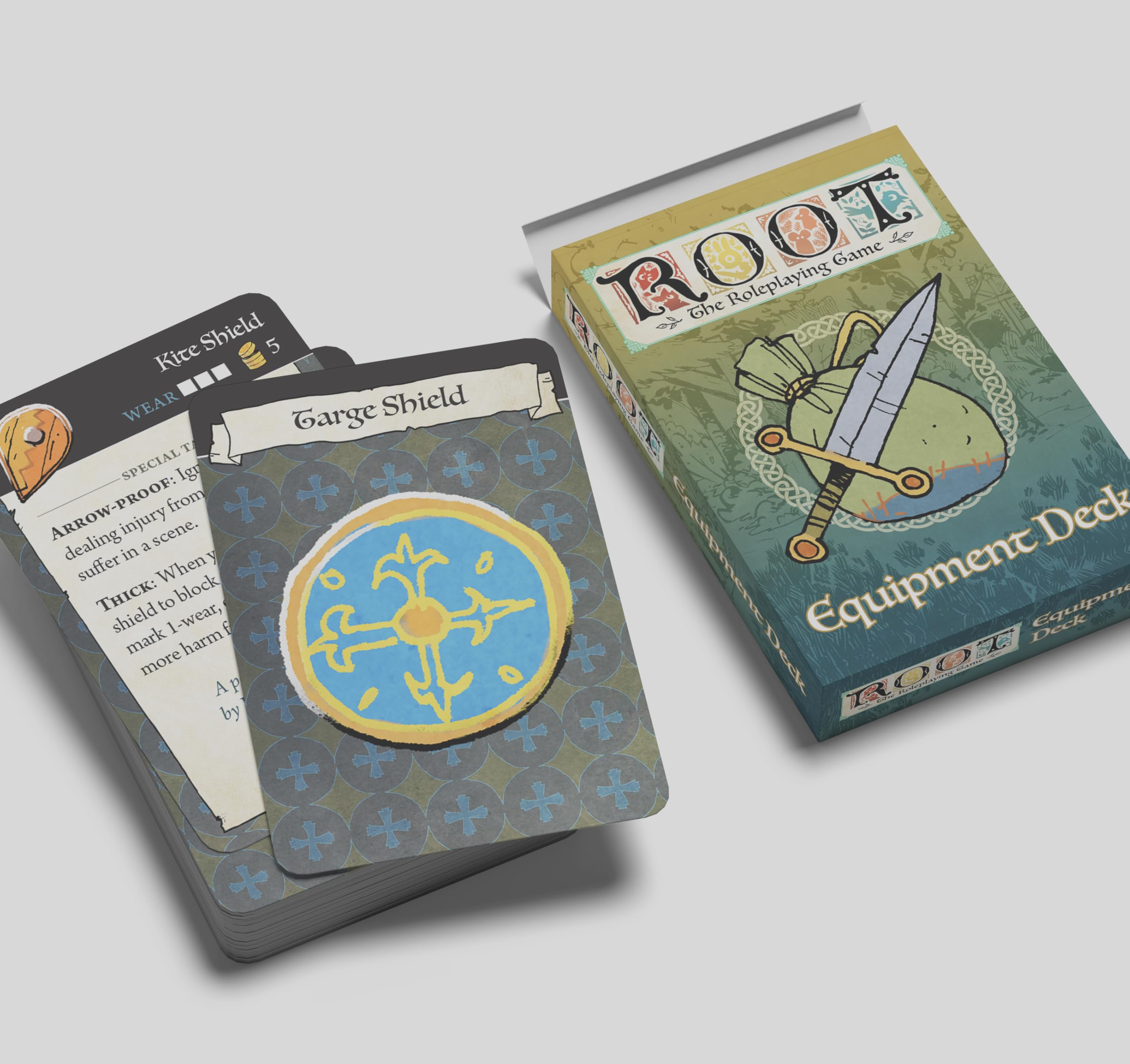 Magpie Games Root: The Roleplaying Game Equipment Deck Expansion, 55 Cards, Weapons, Equipment with Stats, Traits, Fantasy Adventure RPG Game, Adults, Teens Ages 14+, Original Art by Kyle Ferrin