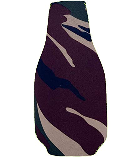 Blank Neoprene Beer Bottle Coolie (2 Pack, Green Camo)