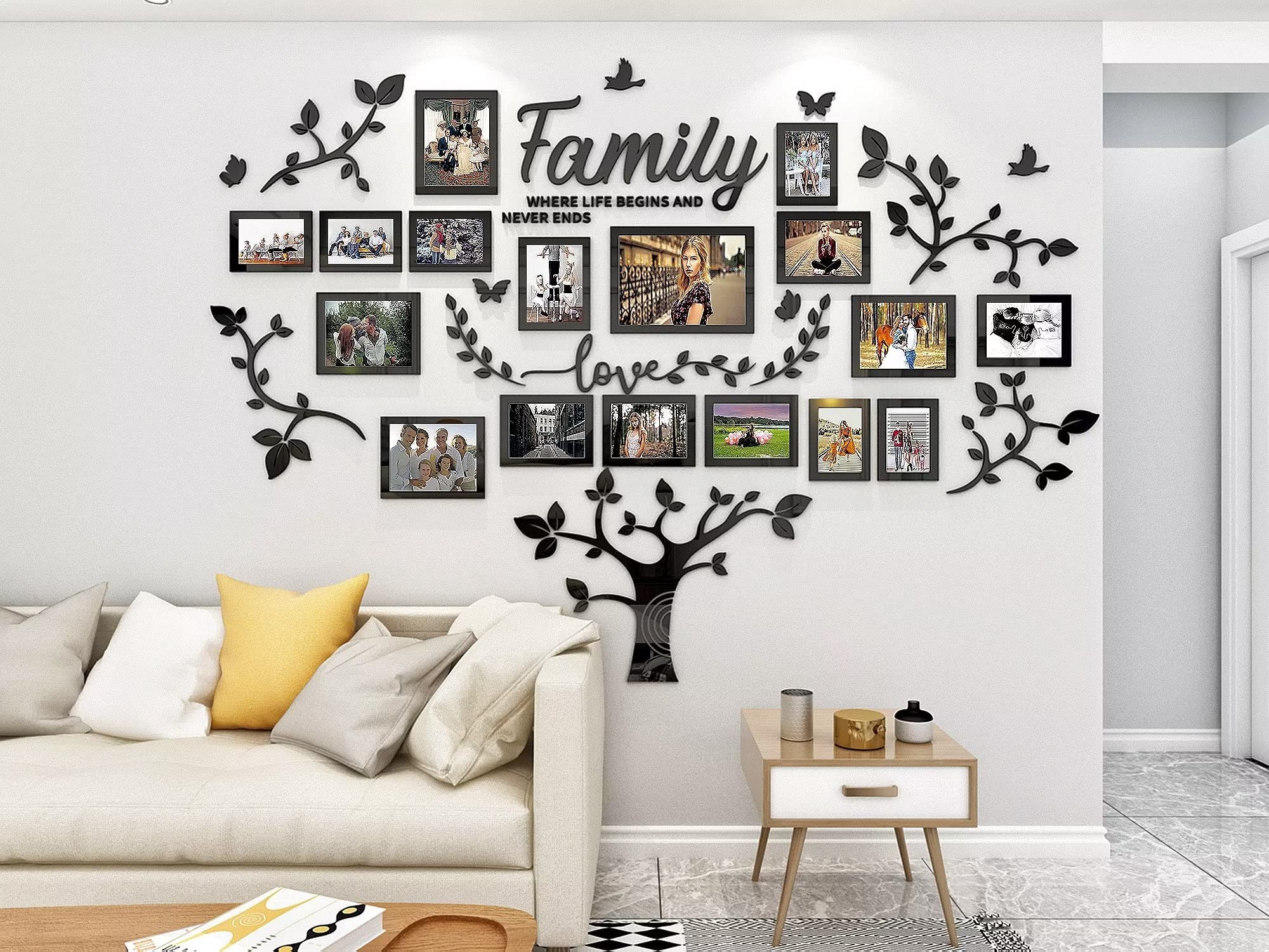 DIY Wall Decor Living Room Family Tree Wall Decor Sticker 3D Picture Frames Collage Wall Decor Living Room Wall Decor