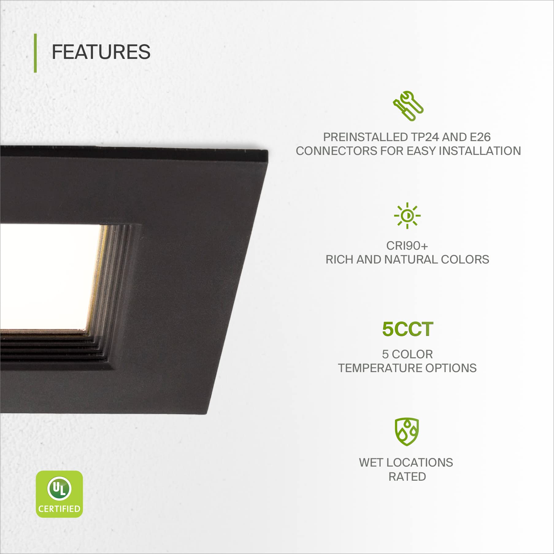 ASD LED Recessed Lighting 6 inch, LED Can Lights, 12W -110W Replacement, 950 Lm Dimmable Ceiling LED Lights, 3000K Warm White, Square Ceiling Light, Baffle Trim, ETL, 12 Pack