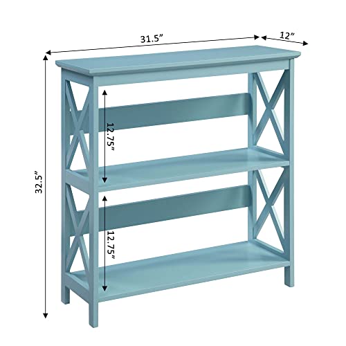 Convenience Concepts Oxford 3 Tier Bookcase, Sea Foam