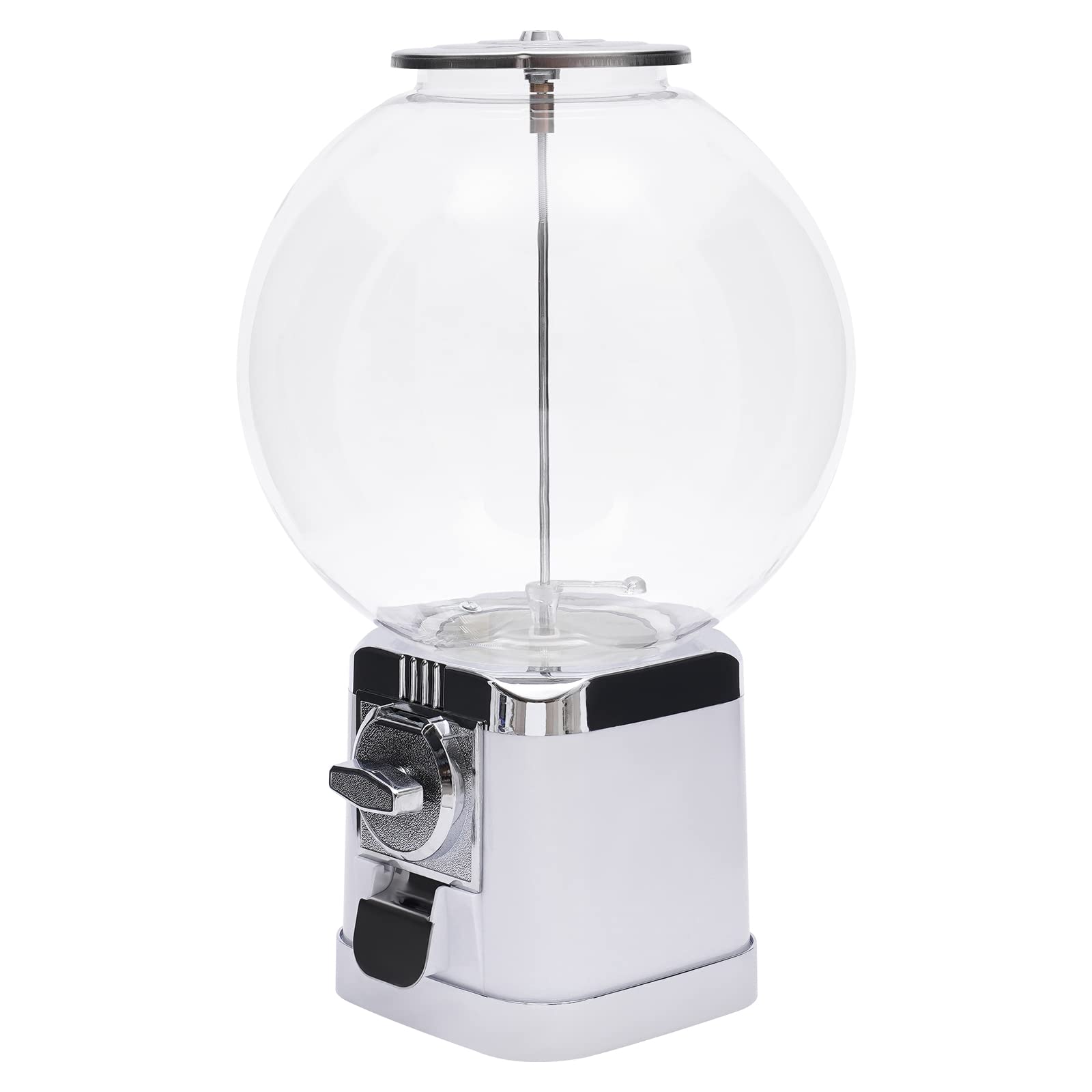 Big Bubble Gumball Machine, White Vending Machine with Keys, 6.69 * 6.69 * 18.11inch, for Retail Stores, Amusement Parks, Game Rooms, etc.