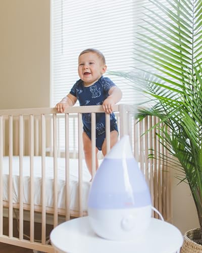 Crane Ultrasonic Cool Mist Humidifier for Bedroom, Baby Nursery, Kids Room, Plants, or Office, Large 1 Gallon Tank, Filter Optional, White