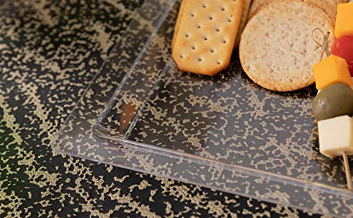 PARTY BARGAINS 16" x 11" Plastic Serving Trays - (4 Pack) Disposable Clear Plastic Trays, Excellent for Weddings, Buffets, Birthday Parties