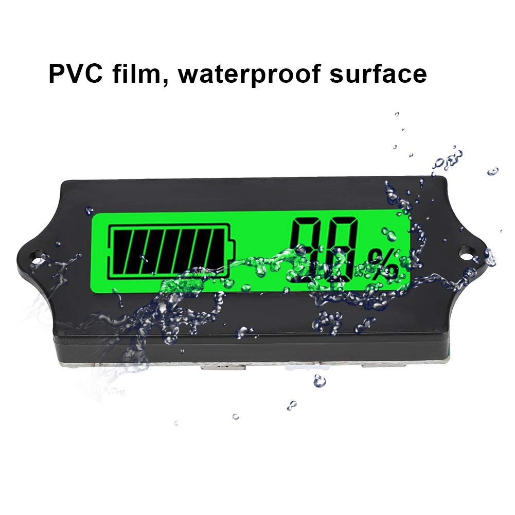 Battery Tester, Battery Monitor Suitable for Acid Battery, Lithium Battery, Iron Lithium Battery,LCD Digital Display Ammeter Voltmeter Voltage Meter Voltmeter with Light Alarm