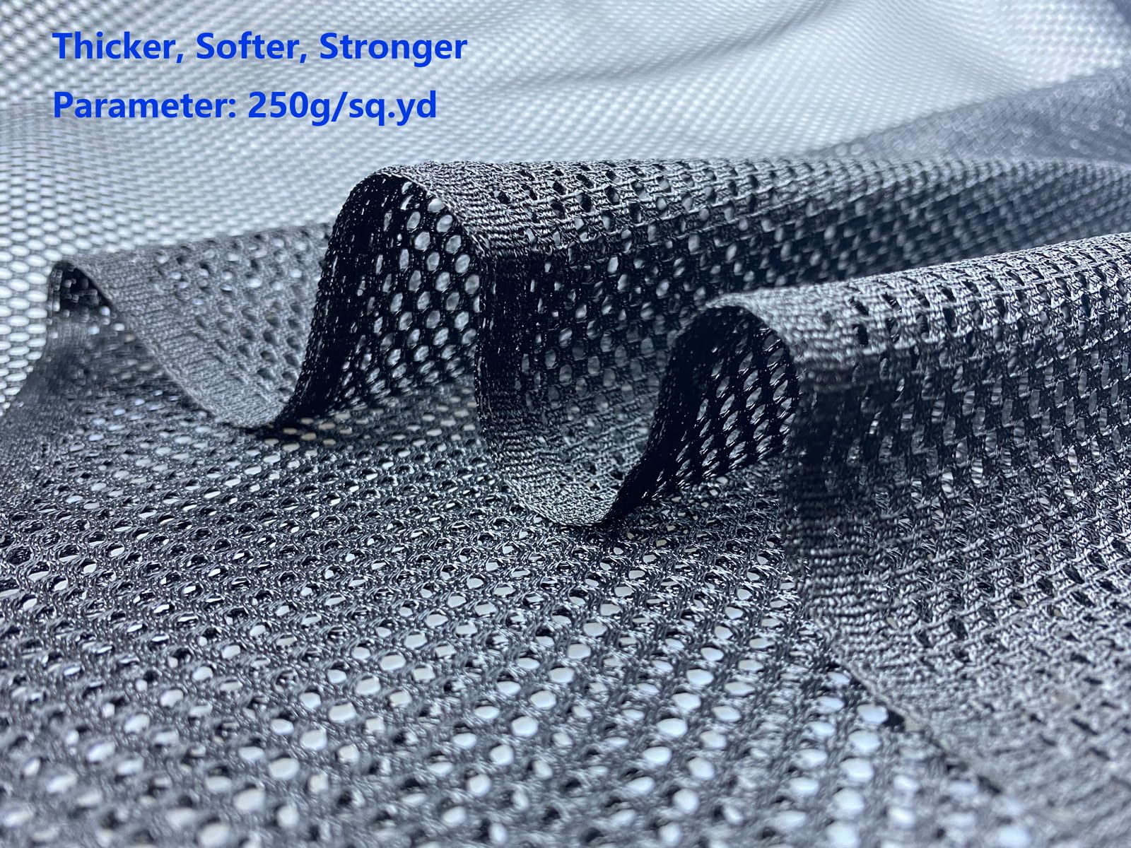 Mesh Fabric Netting Black Fabric Netting Soft Mesh Fabric for Sewing, Crafts,Shopping Bag, Backpack Pocket and Straps and Netting Clothes (Black(19×61INCH))