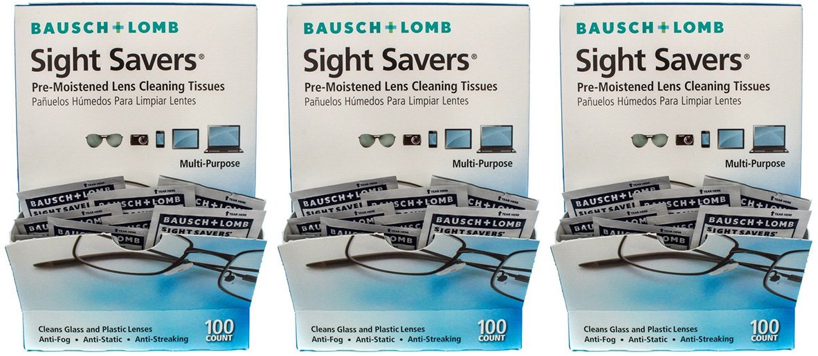 Bausch and Lomb Sight Savers Pre-Moistened Lens Cleaning Tissues, 300 Count