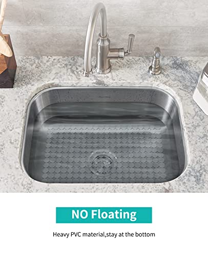 Bligli 2-Pack Kitchen Sink Mat: PVC Adjustable Sink Protector | Sink liner Pad | Dish Drying Mats, Easy to Clean & DIY Cut | 15.7 x 11.8 inch (Clear)