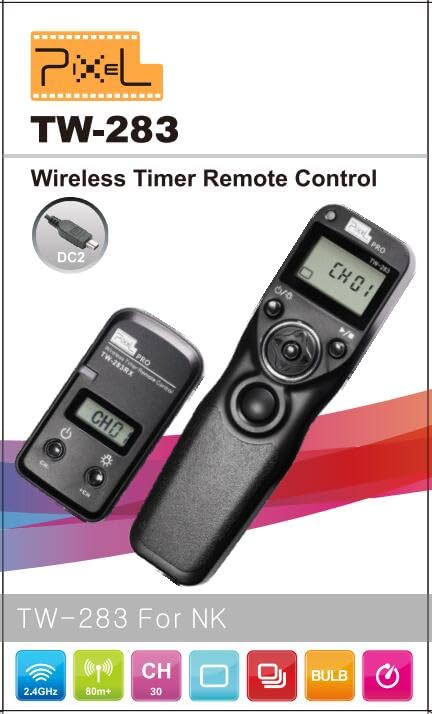 Pixel Timer Shutter Release Remote Control TW283-DC2 Remote Release for Nikon Z7 Z7II Z6 Z6II Z5 D5600 D3300 D5000 D5100 D5200 D5300 D5500 D90 D7000 D7100 D7200 D7500 D780 D610 D750 P7700 P7800