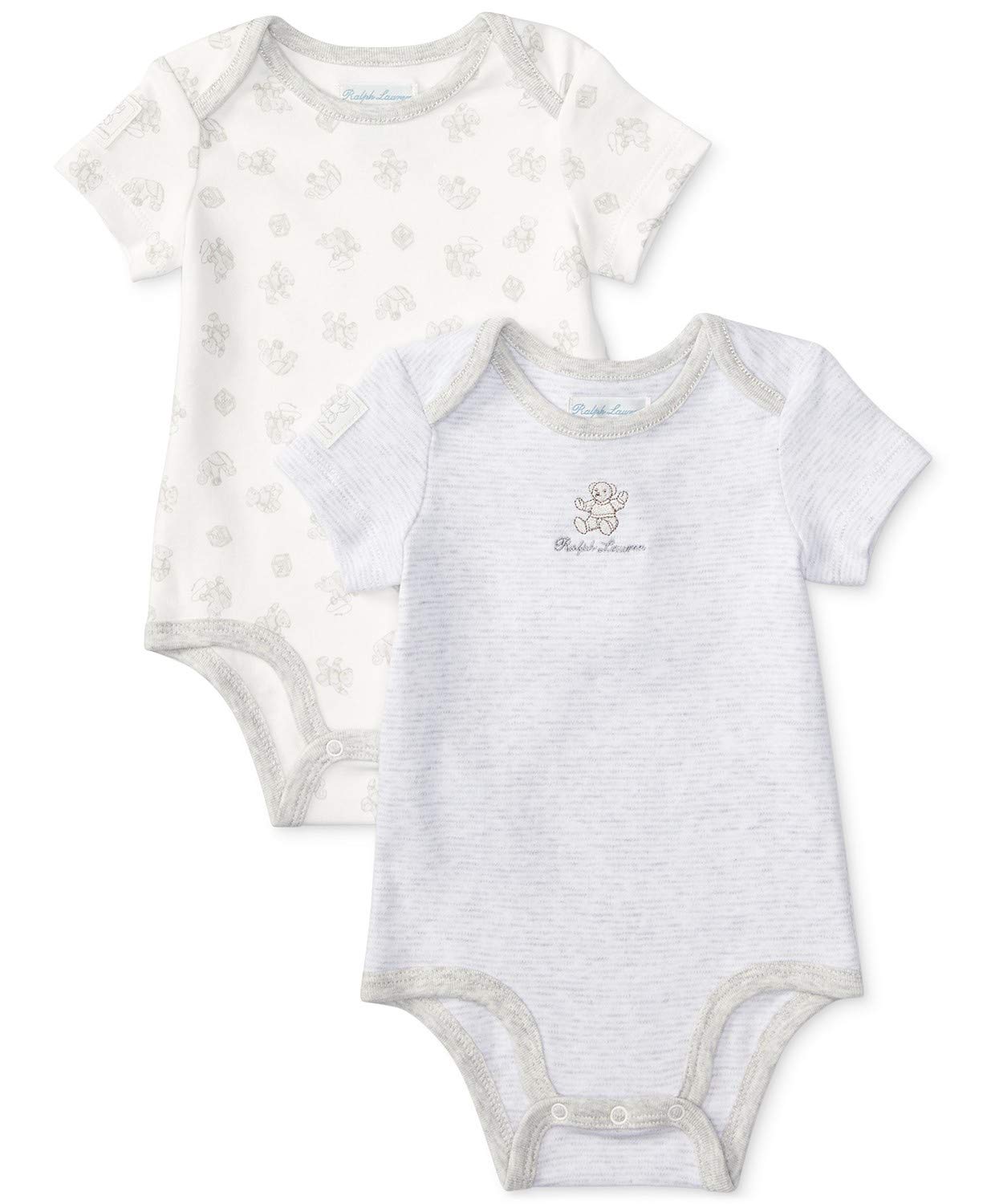Ralph Lauren Baby Boy/Girl Neutral Cotton Set - 2 Pack Grey (12 Months)
