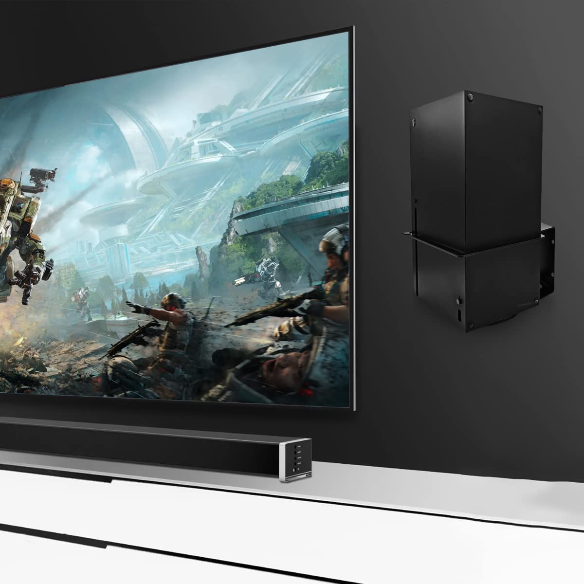 BELIEFLUO Compatible with xbox series x console,Xbox Series X Wall Mount,Sturdy Metal Made Stand Holder Bracket accessories Mounts Xbox Series X on a Wall (BLACK)