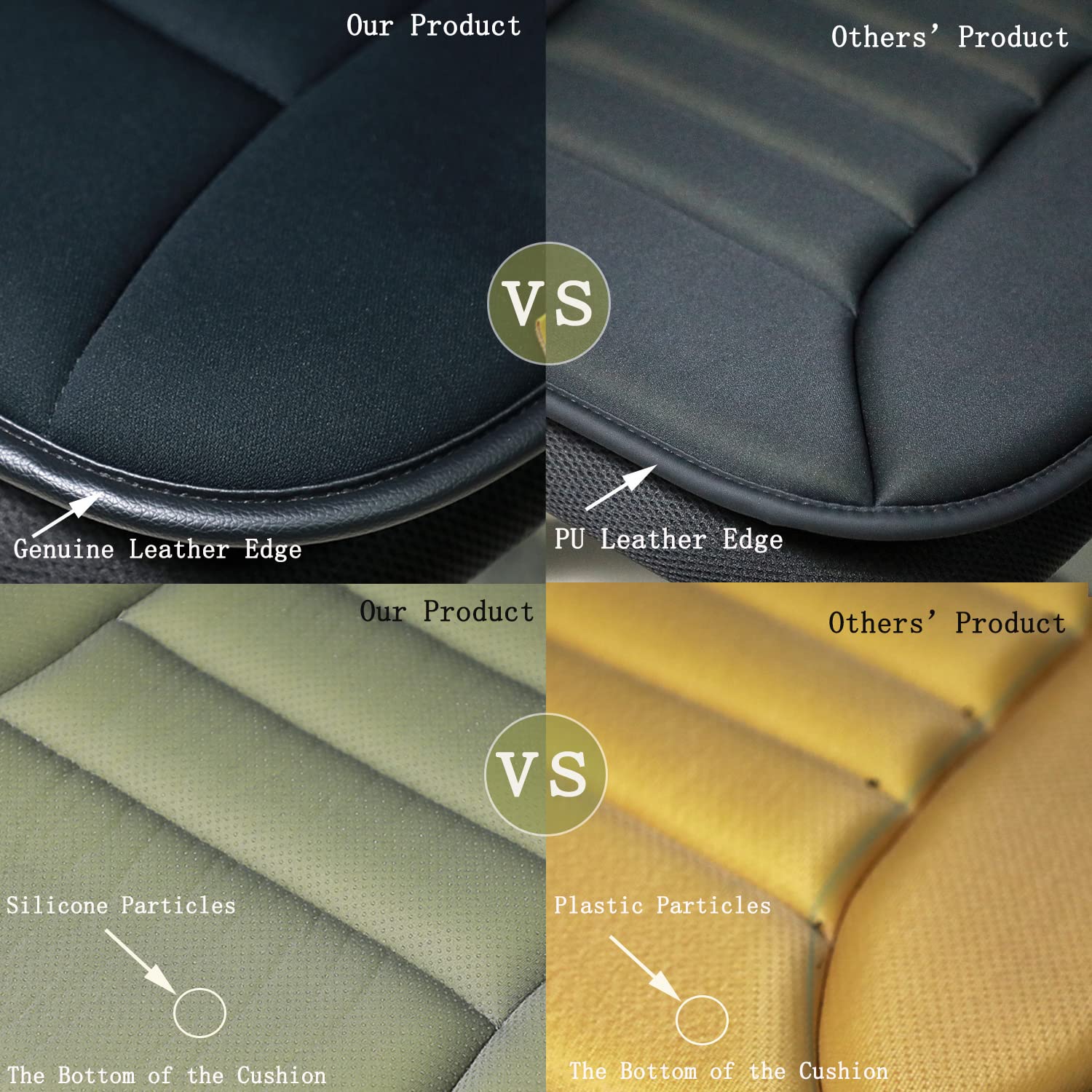 RaoRanDang Car Seat Cushion Pad for Driving Seat Cushions for Office Chairs/Truck Memory Foam Seat Cushion Comfortable and Durable Black