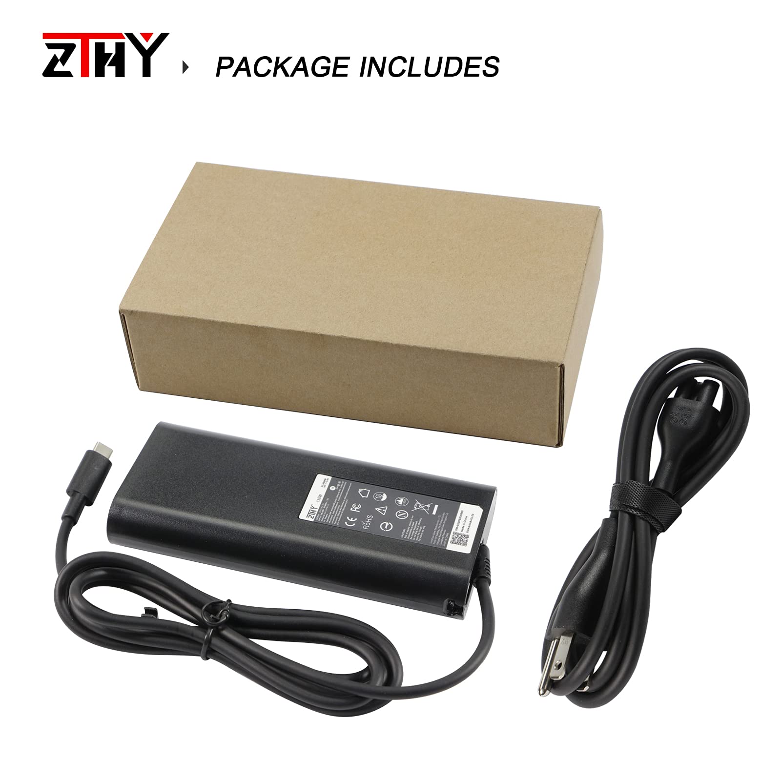 ZTHY 130W USB-C Type-C Laptop Charger Power Supply AC Adapter Replacement for Dell XPS 15 9500 XPS 17 9700 9700 9710 9720 9730 Precision 5750 5760 5770 5560 5550 5520 Latitude 7310 7210 9410 9510