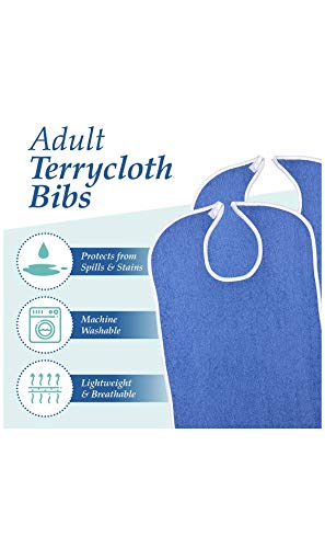 Simpli-Magic 79271 Adult Terry Bibs, Blue, 6 Pack