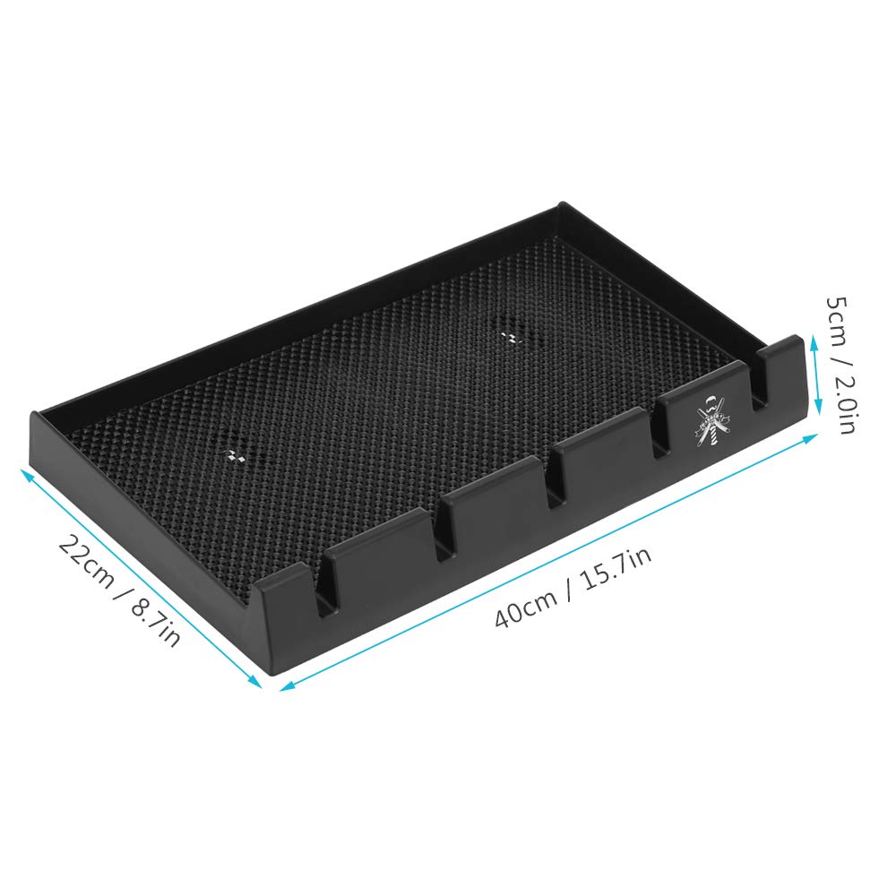 Barber Clipper Tray,Professional Anti-slip Heat Resistant Salon Clippers Organizer Razor Case with 5 Slots Hair Trimmer Holder