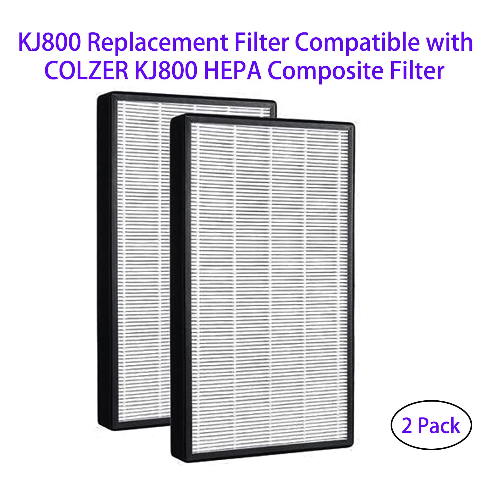 KJ800 Replacement Filter Fit for COLZER KJ800, 3-In-1 Composite Filters Set (2 Pack)
