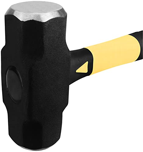 Performance Tool M7105 Heavy Duty Fiberglass Handle Hammer with Anti-Shock Rubber Cushion Grip and Mirror Polished Striking Face, 11-Inch Handle