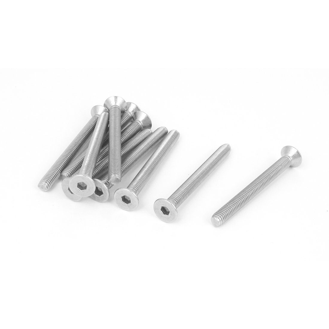 uxcell a15101300ux0175 M5 x 50mm Metric Hex Socket Countersunk Flat Head Screw Bolts 10PCS