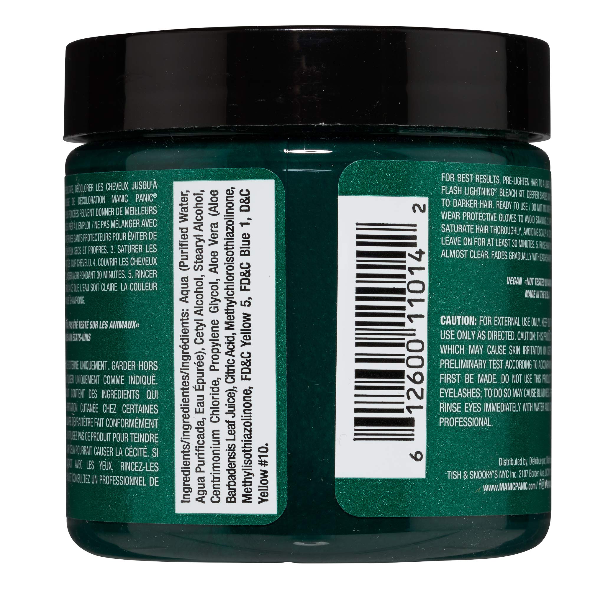 MANIC PANIC Green Envy Semi Permanent Hair Color - Cruelty Free, Vegan Classic Dark Green Hair Dye - Safe to Create & Mix Custom Shades (4oz)