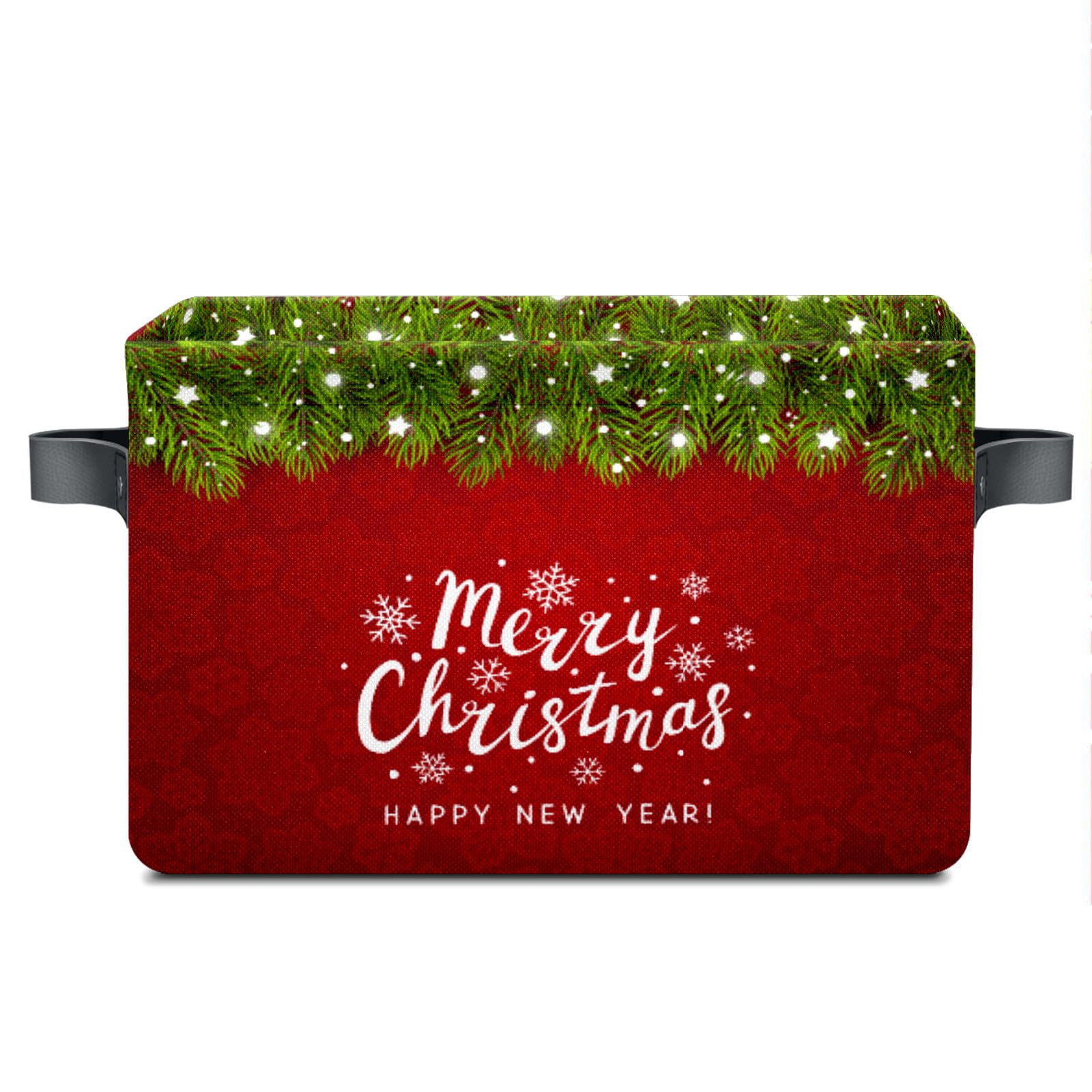 Christmas Bins Tree Snowflake Decorative Christmas Tree Red Truck Storage Box Rectangular Storage Baskets Organizer Basket with Handles 10x14x8 Inches