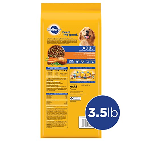 PEDIGREE Complete Nutrition Adult Dry Dog Food Roasted Chicken, Rice & Vegetable Flavor Dog Kibble, 3.5 lb. Bag