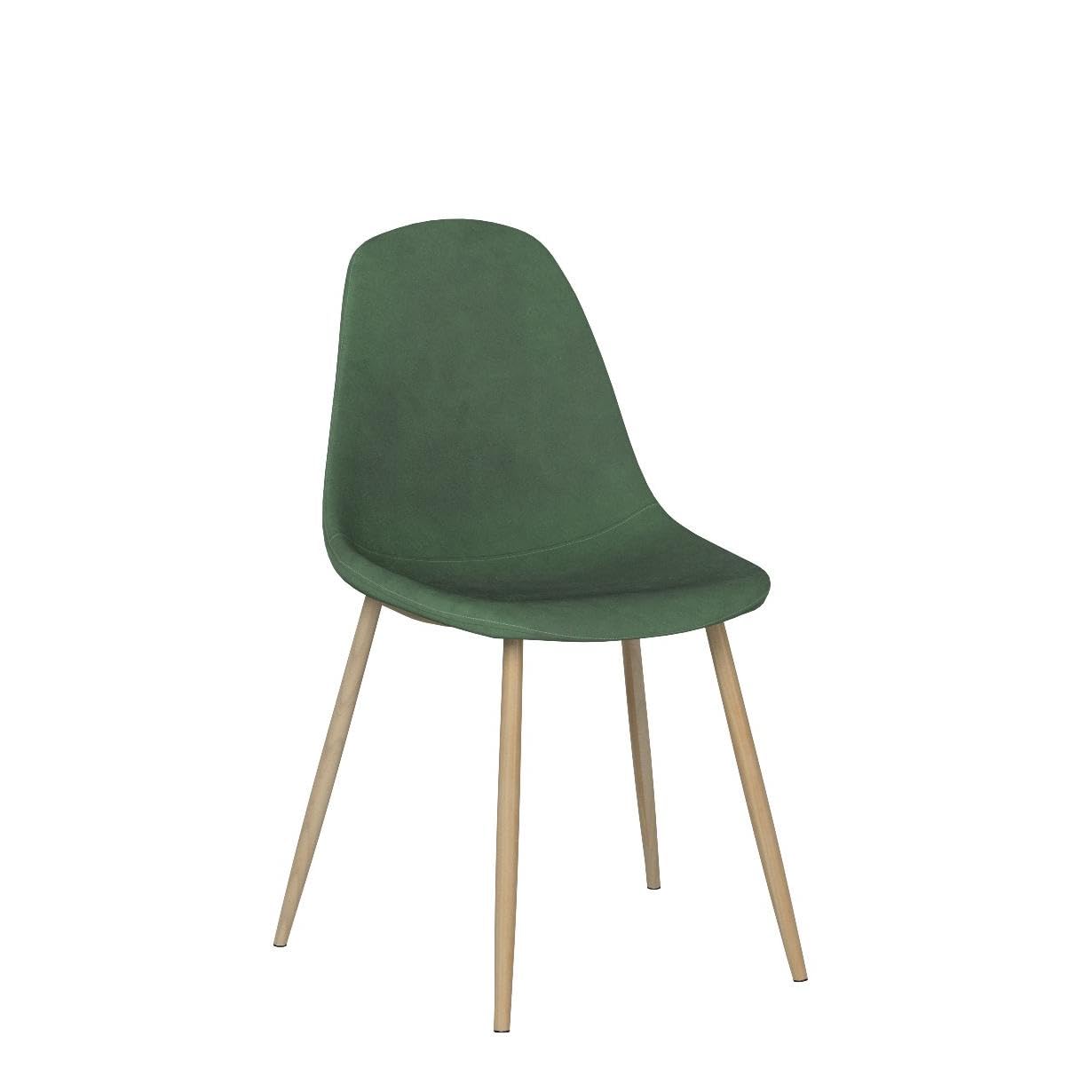 GreenForest Velvet Dining Chairs Set of 4,Dining Kitchen Room Chairs, Mid Century Modern Upholstered Side Chairs with Metal Legs,Dark Green