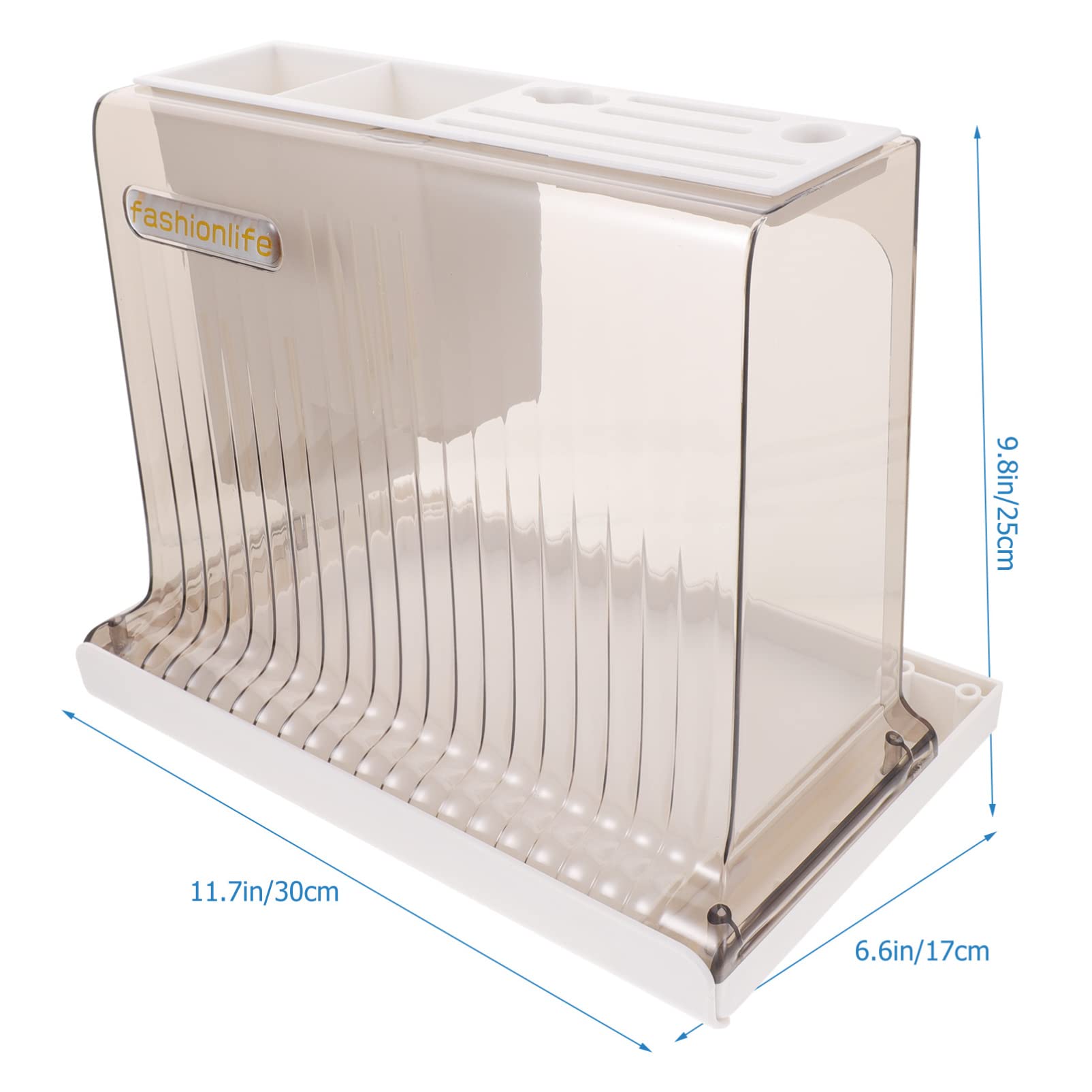 Cabilock Transparent Holder Magnetic Holder Plastic Tray Clear Tray Cutting Board Organizer Utensil Container Universal Block Spoon Holder Cutting Board Holder Stand White