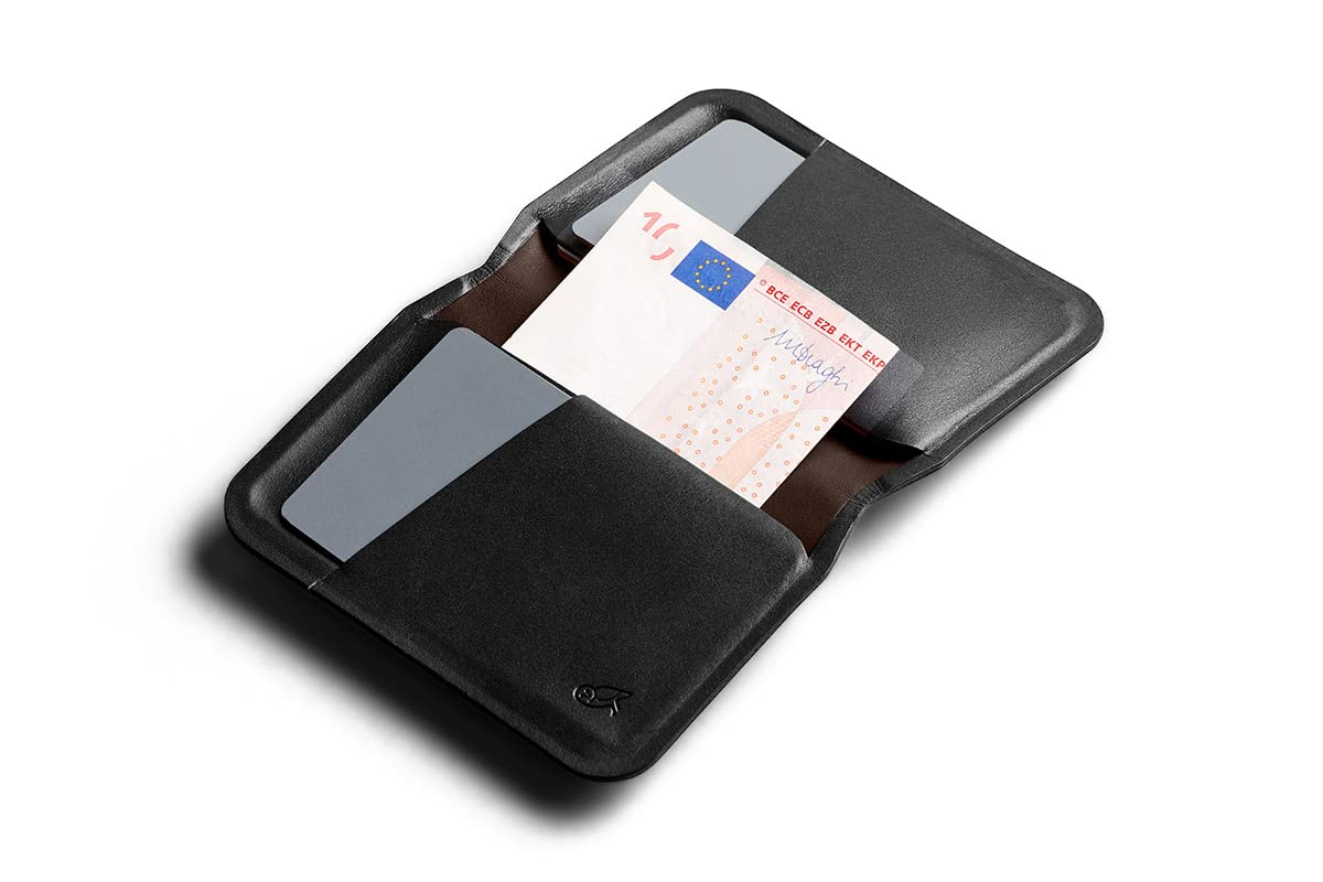 Bellroy Apex Slim Sleeve (Slim Bifold Leather Wallet, RFID Protected) - Raven