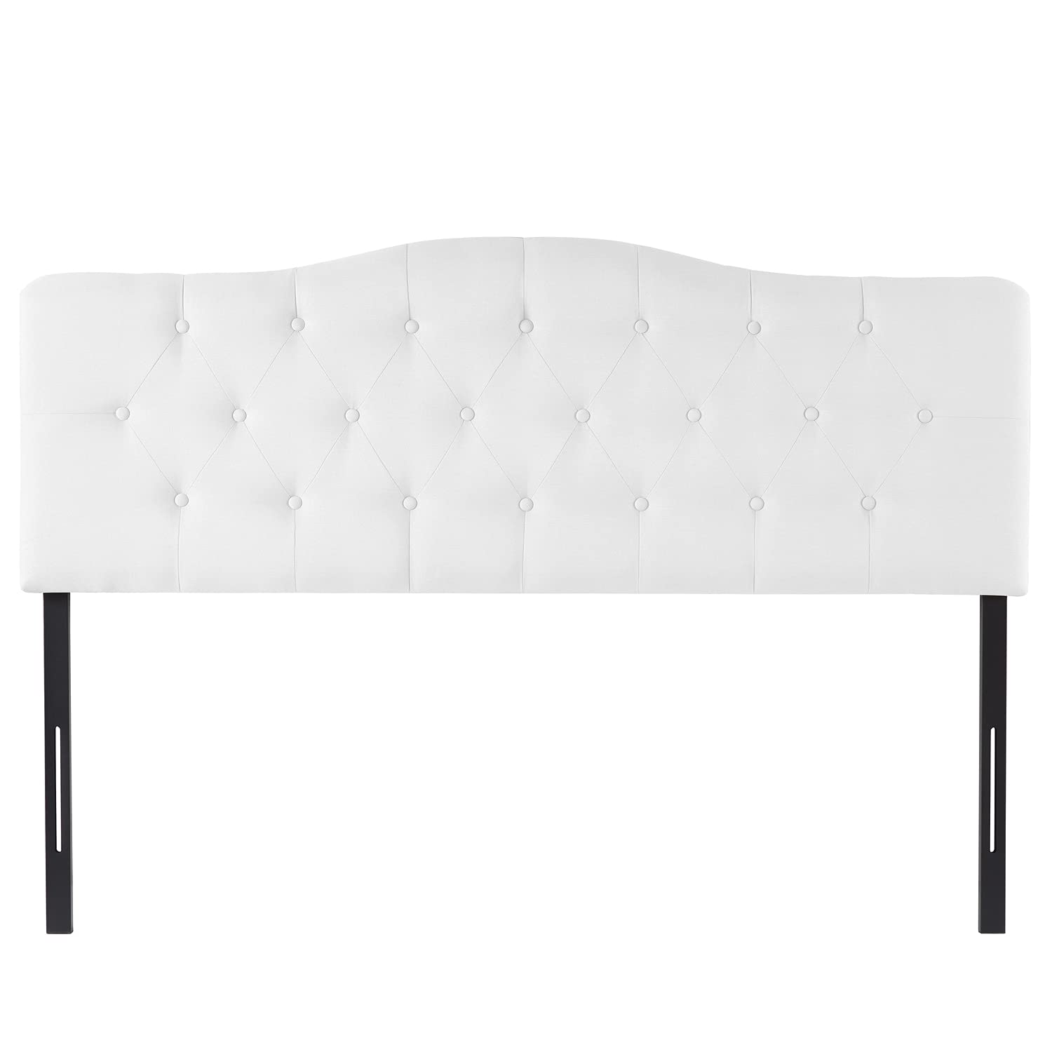 Cassandra Headboards for Queen Size Bed, Upholstered Button Tufted Bed Headboard, 12 Adjustable Positions Queen Headboard Only, Wall Mounted Headboard, Bed Backboard Linen Fabric Head Board, White